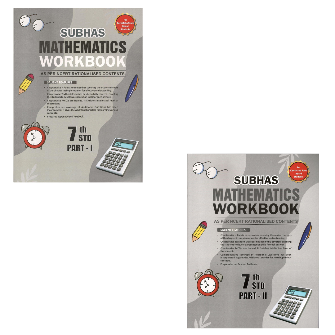 Subhas 7th Standard Workbook Mathematics Part 1 & 2 – Subhas Publishing ...